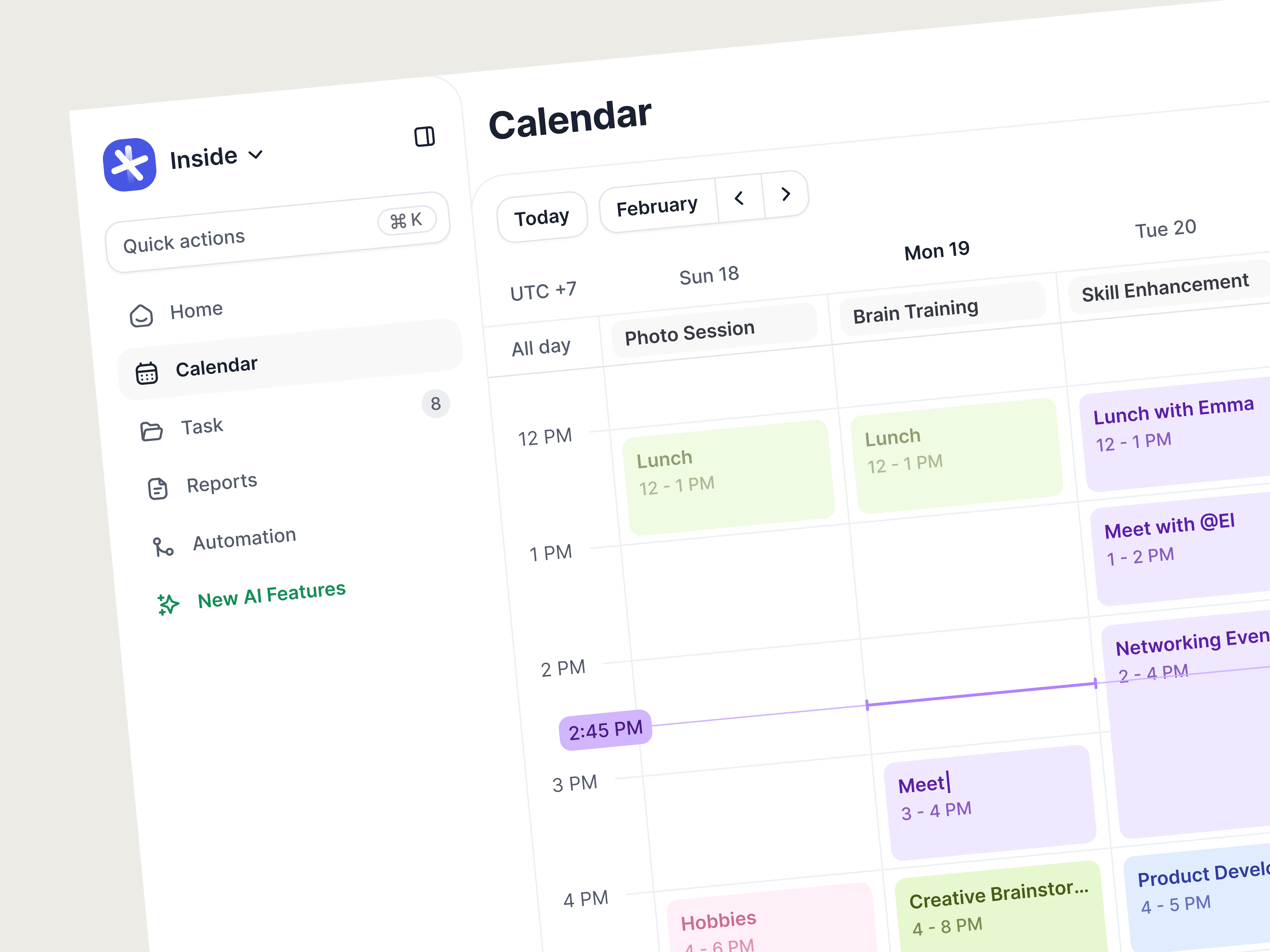 Inside Calendar Page by Nazmi Javier for Unspace Studio on Dribbble