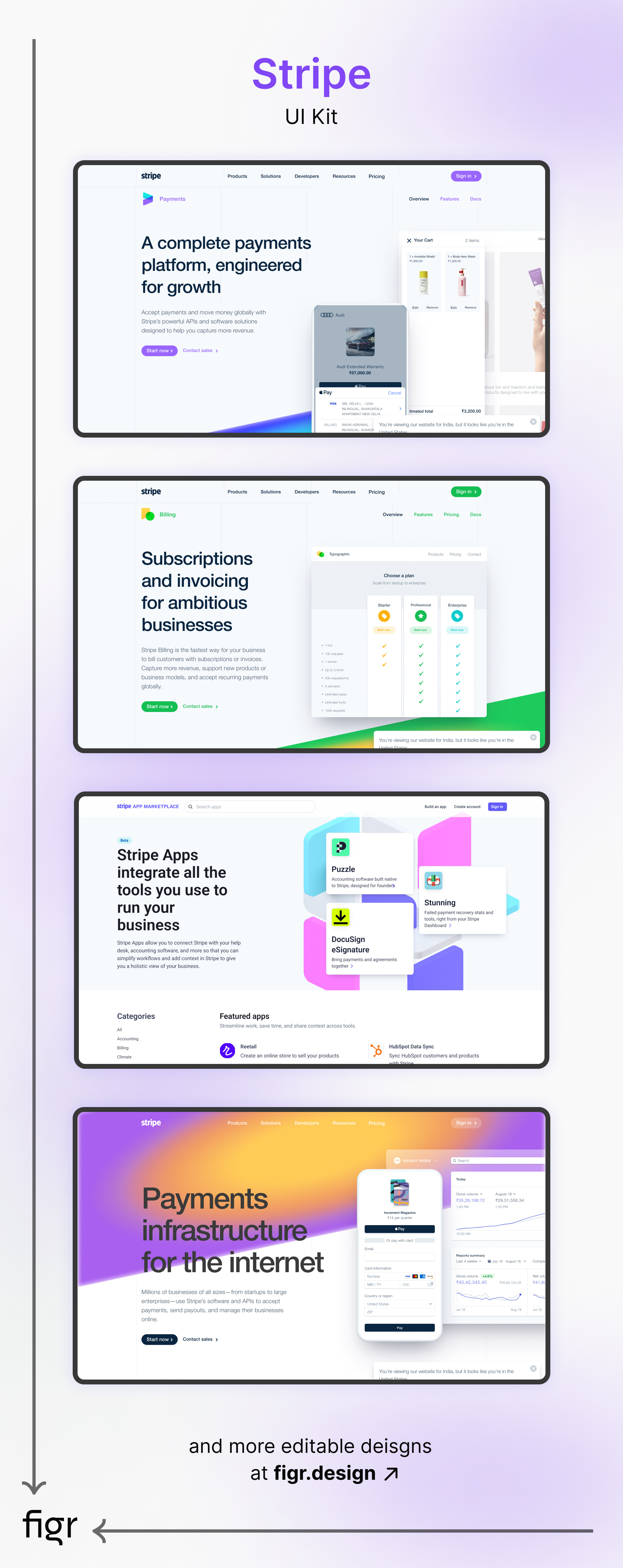 Make Stripe UI your own by Figr Design on Dribbble