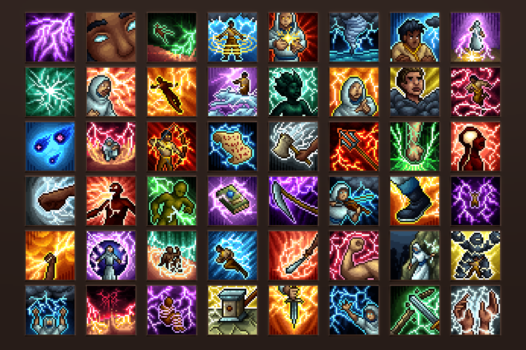 Lightning Mage Icons 32×32 Pixel Art by 2D Game Assets on Dribbble