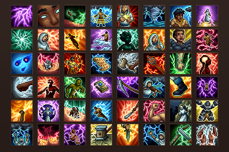 Lightning Mage Icons 32×32 Pixel Art by 2D Game Assets on Dribbble