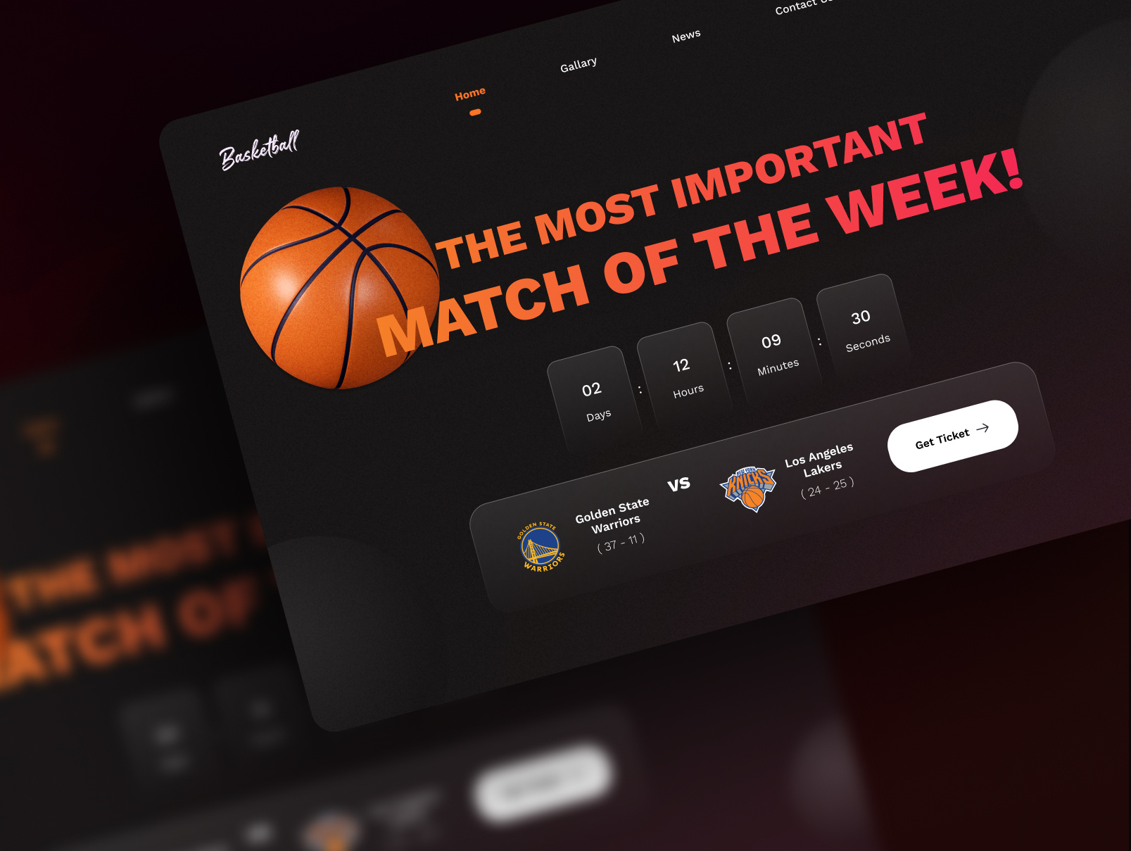 The basketball ticket resrvation website by Mahsa Hasani for Fluxio ...