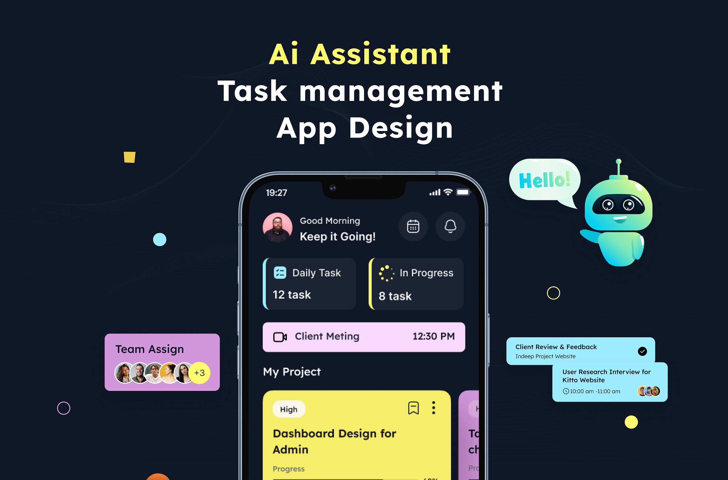 Ai Assistant Task management app UI Design by Opedia Studio | Branding ...