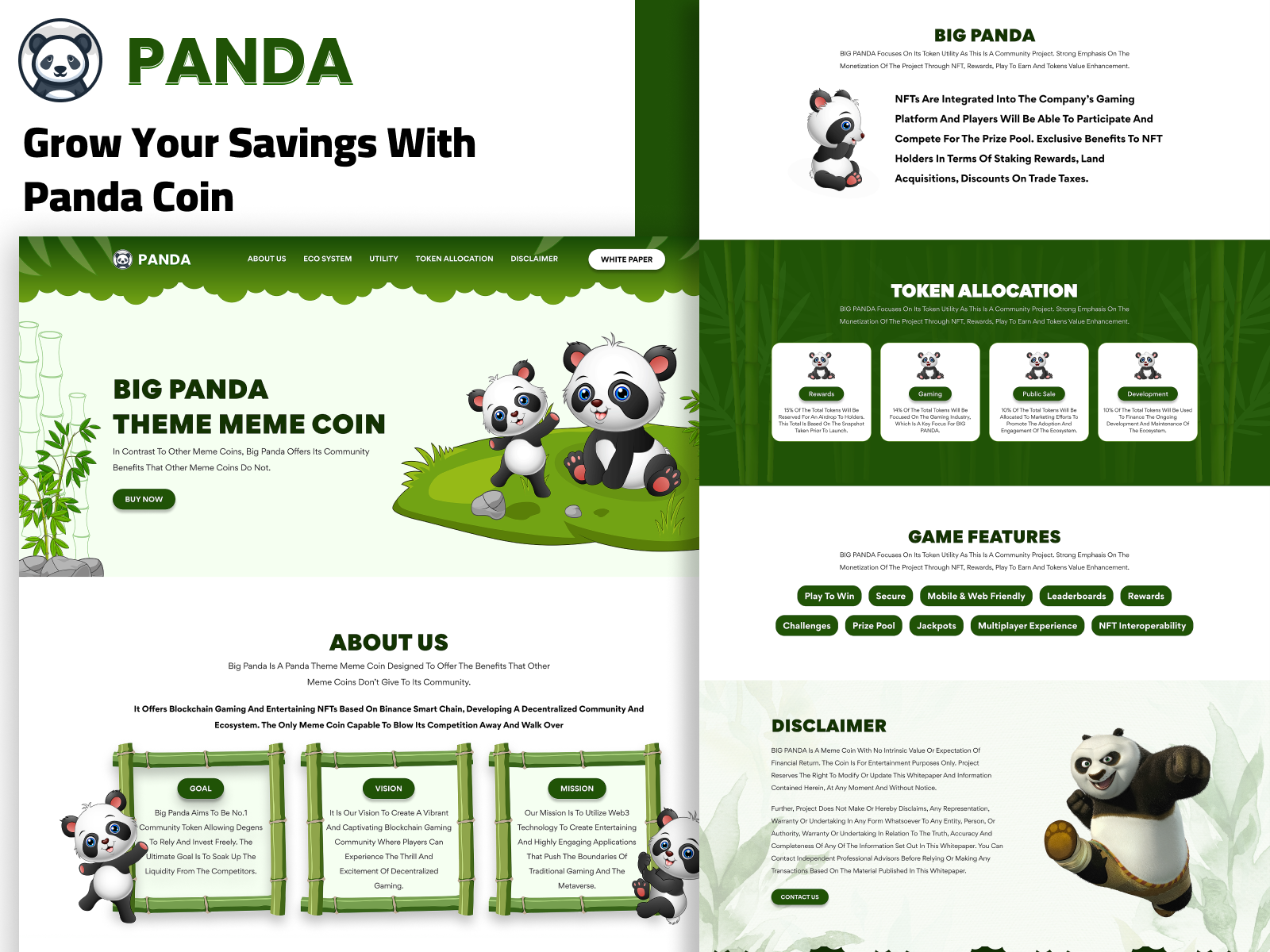 Panda Meme Coin Template | HTML & Tailwind CSS by Bitrix Infotech Pvt ...