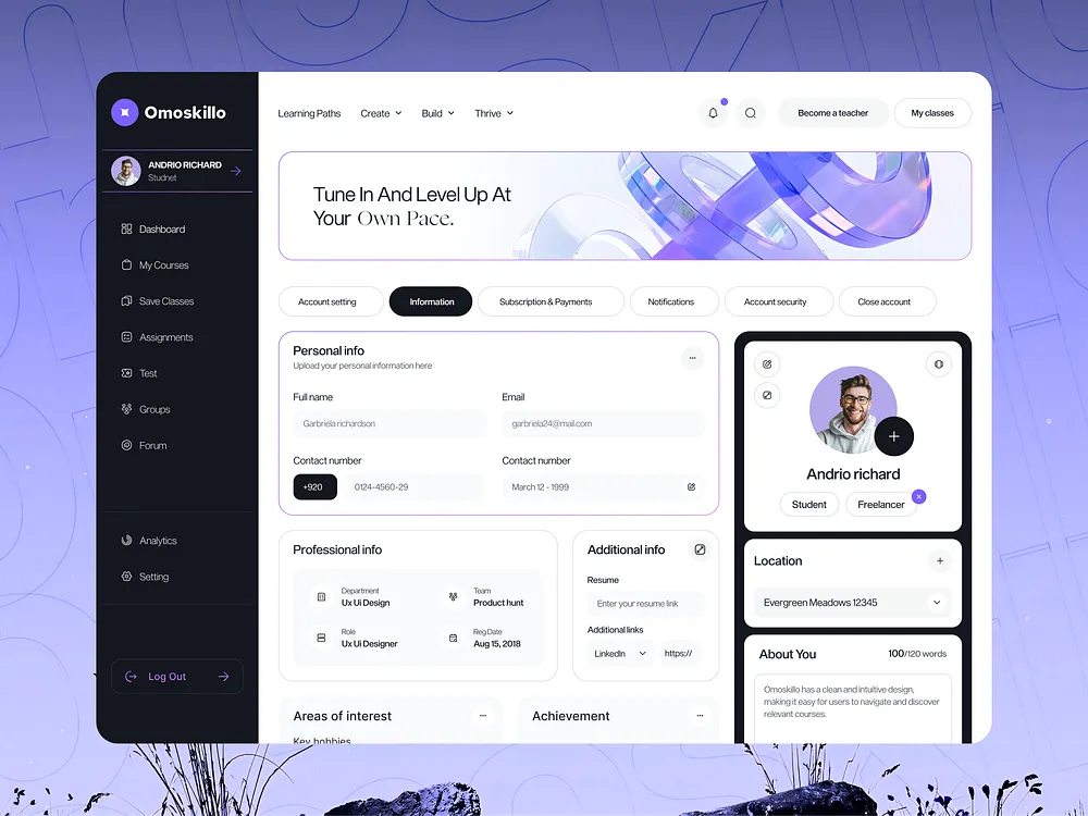 Browse thousands of Student Profile images for design inspiration ...