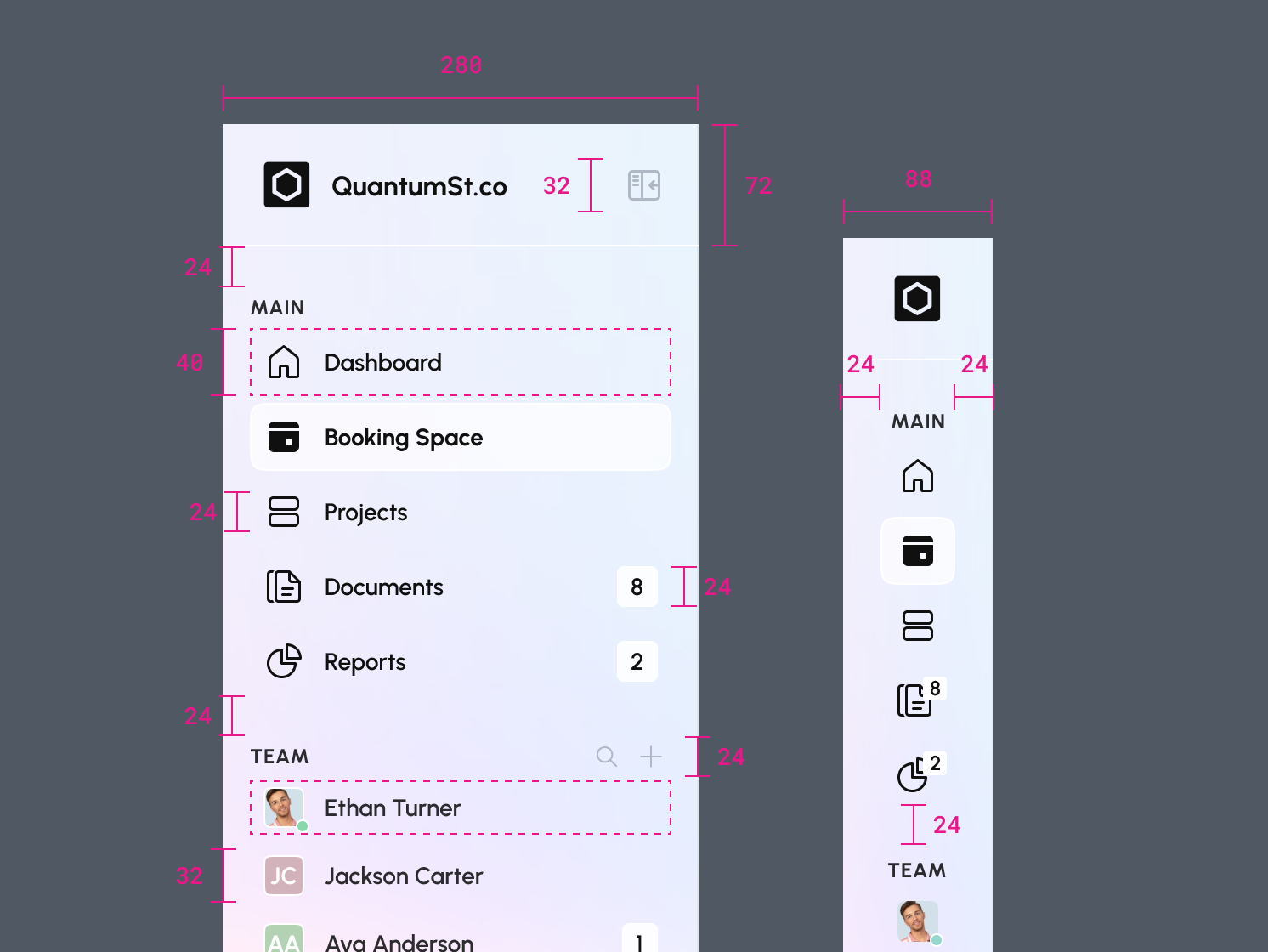 Navigation Sidebar by Sergey Arkhipov on Dribbble