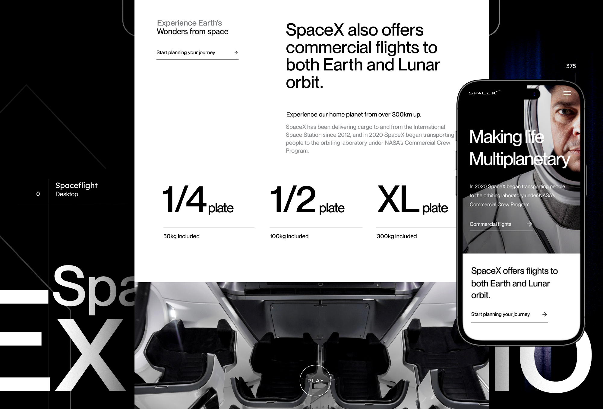 SpaceX Redesign - Spaceflight by Maciej Olbrycht on Dribbble