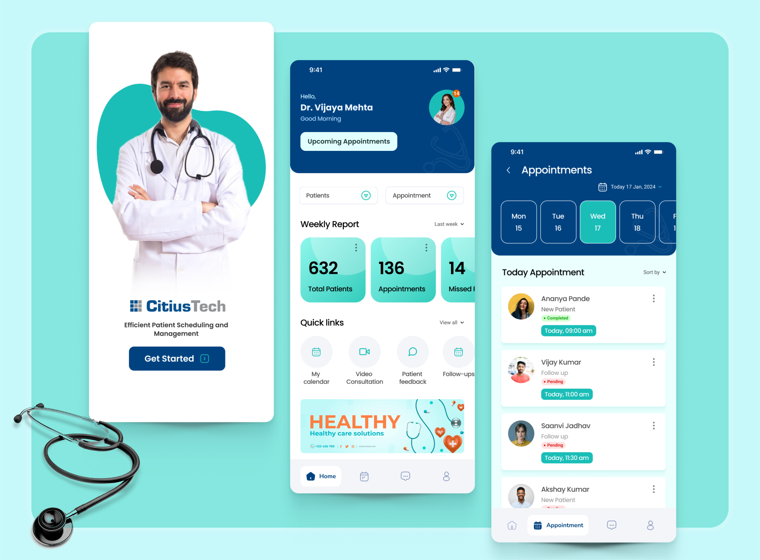 Medical- Doctor-Patient Management App by Sunil Jadhav on Dribbble