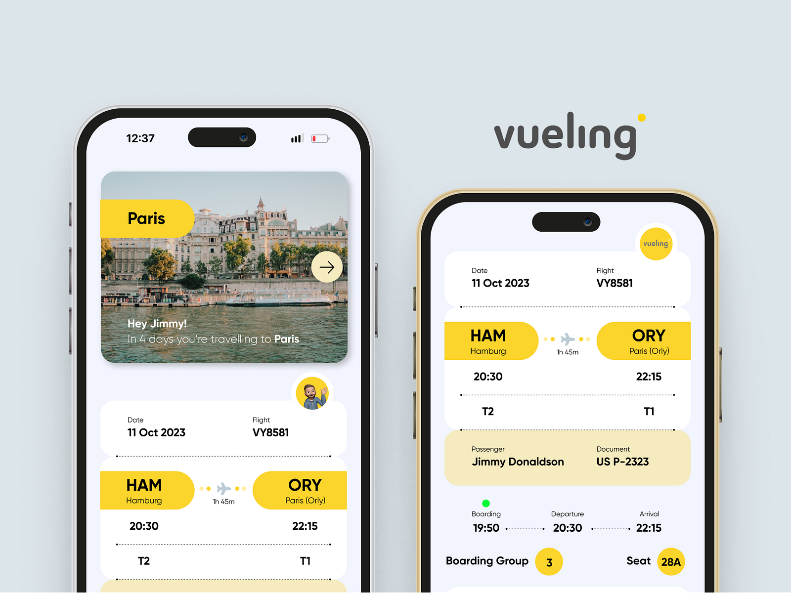 vueling ticket app by Luiza Amon on Dribbble