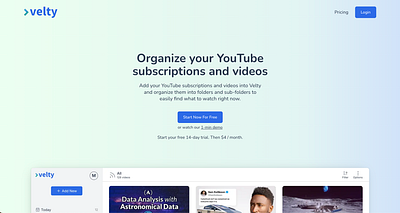 Velty App Landing Page by Mihai Ionut on Dribbble