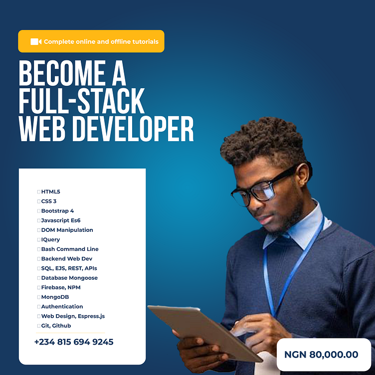 Online and offline learning flyer by Samuel Bassey on Dribbble