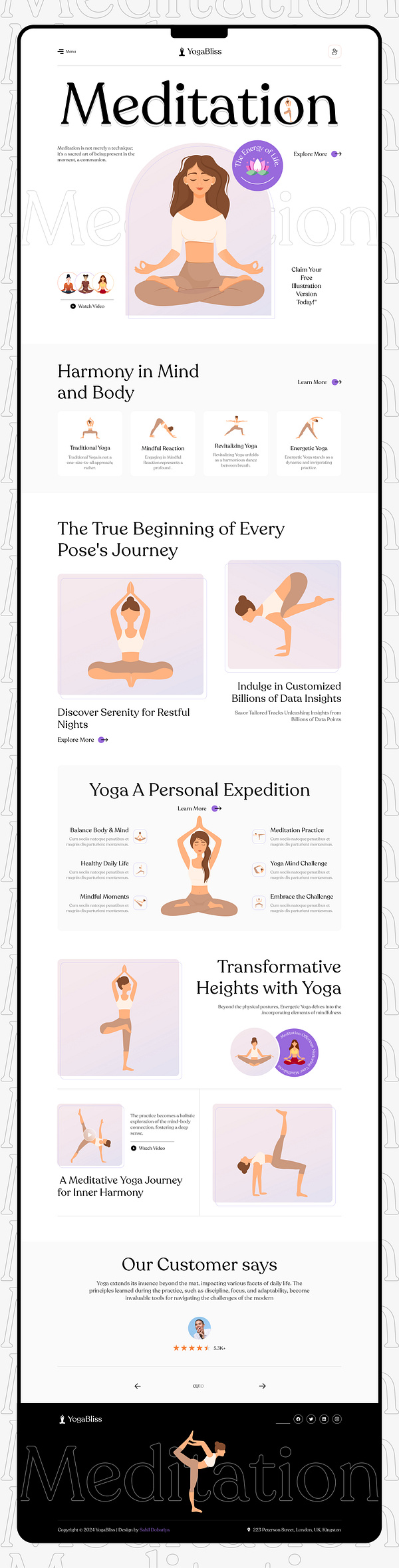 Yoga Studio landing page by Sahil Dobariya on Dribbble