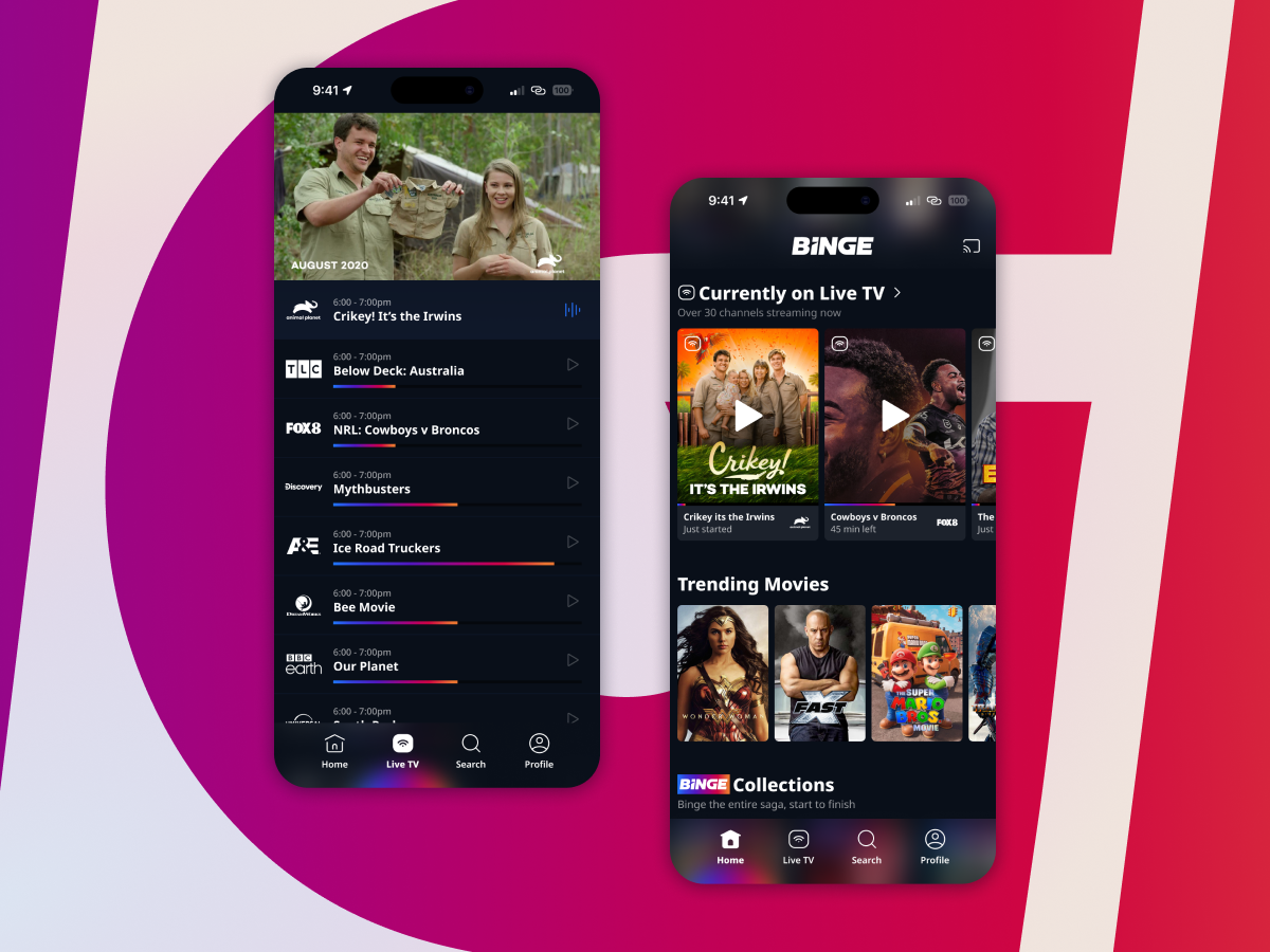 Binge: Redesign concept by Anthony Mackenzie on Dribbble