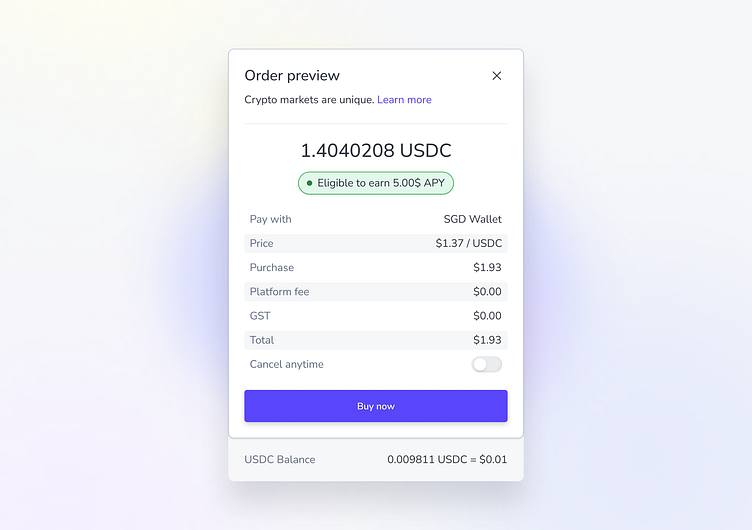 Crypto market order preview UX/UI | Starsheet 🚀 by Serge Fomichev on ...