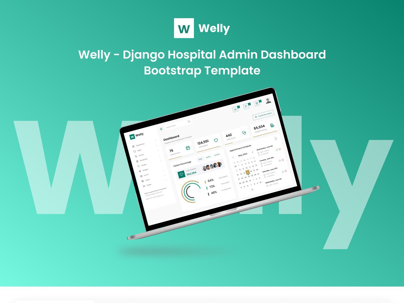Welly - Django Hospital Admin Dashboard Bootstrap Template by Rahul Dev Sharma on Dribbble