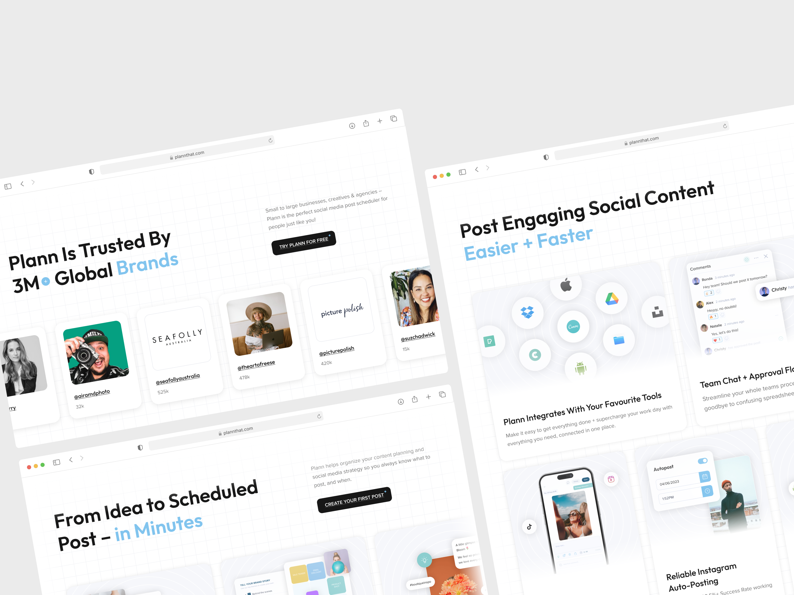 Plann - Website design for the social management platform by Outcrowd ...
