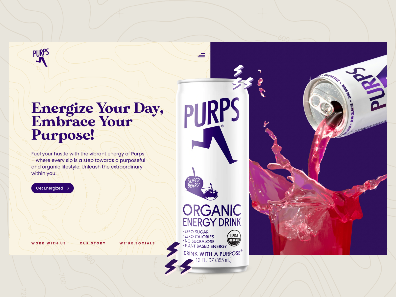 Purps Energy Drink Redesign Concept by Kunvar Makkar on Dribbble