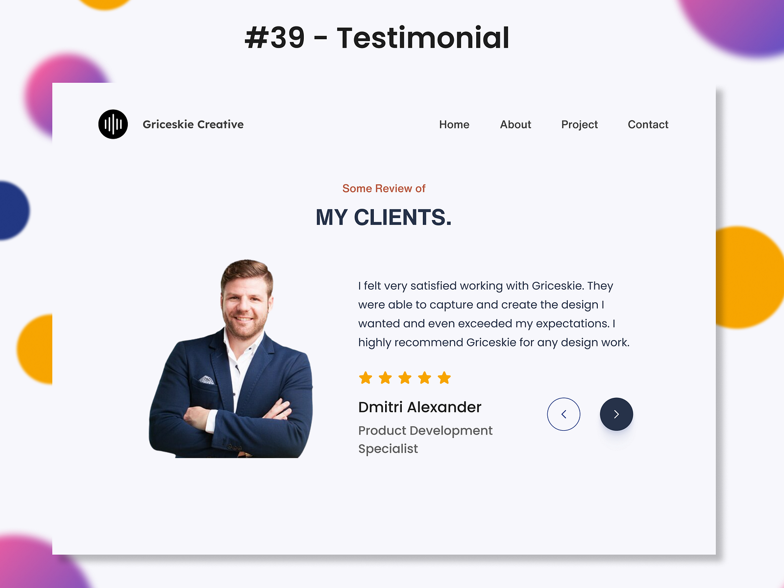 Daily Ui 39 - Testimonial by Rener Aljustyo on Dribbble