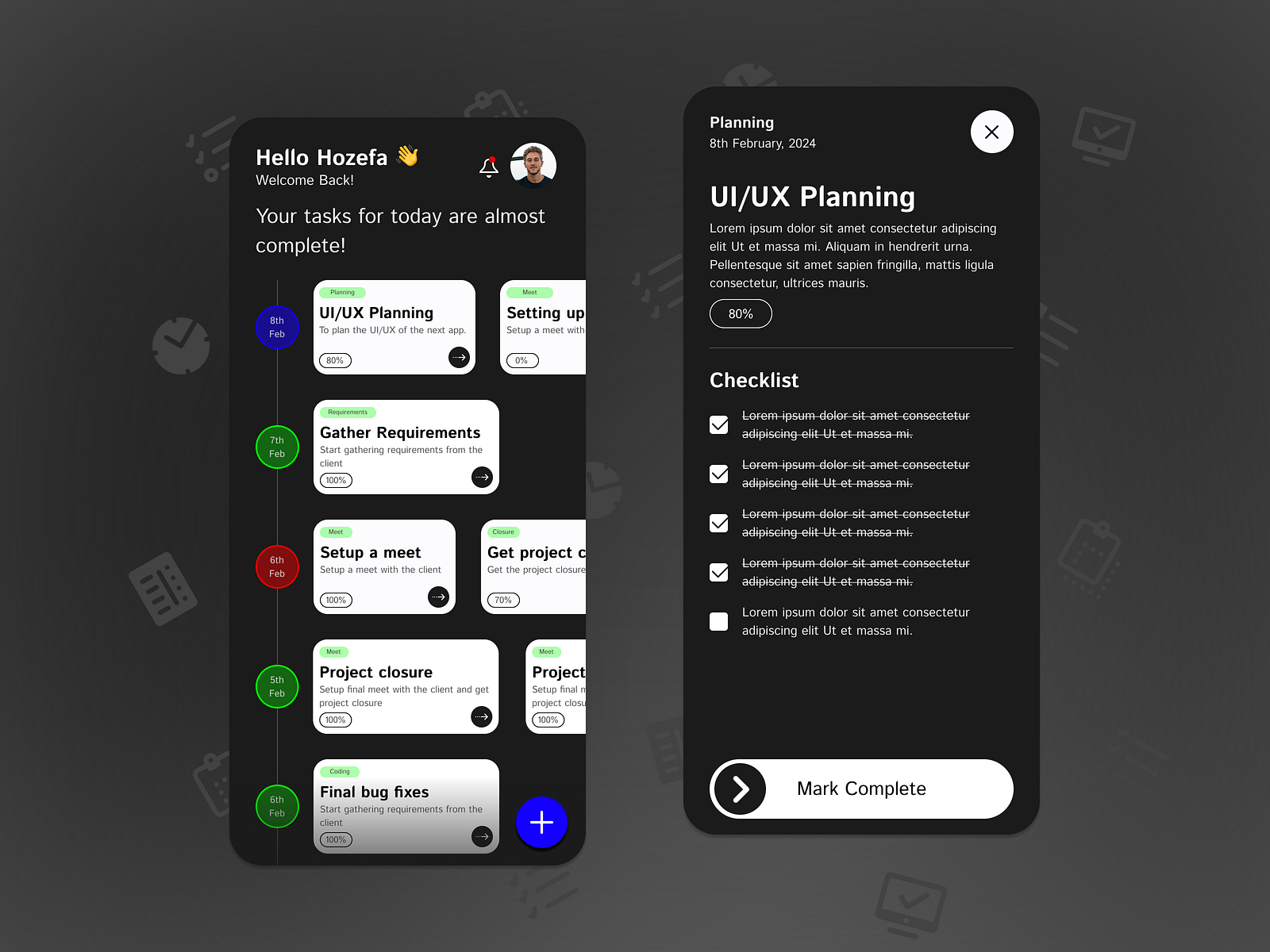 Task Manager by Hozefa Khety on Dribbble