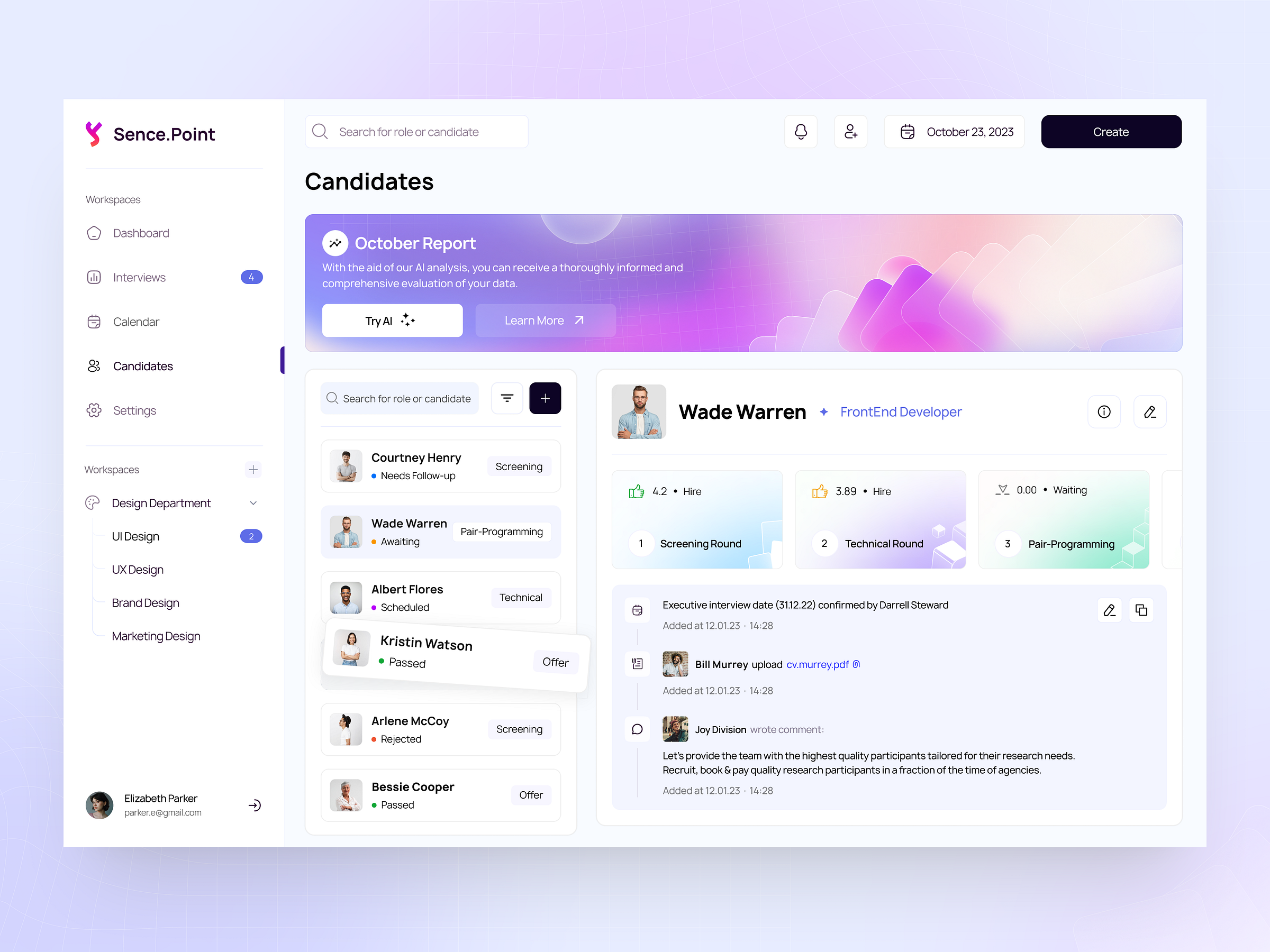 Sence.Point - HR UX-UI design by Arounda UI/UX for Arounda on Dribbble