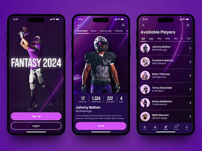 Fantasy Football Concept by Gabe Becker for Ramotion on Dribbble
