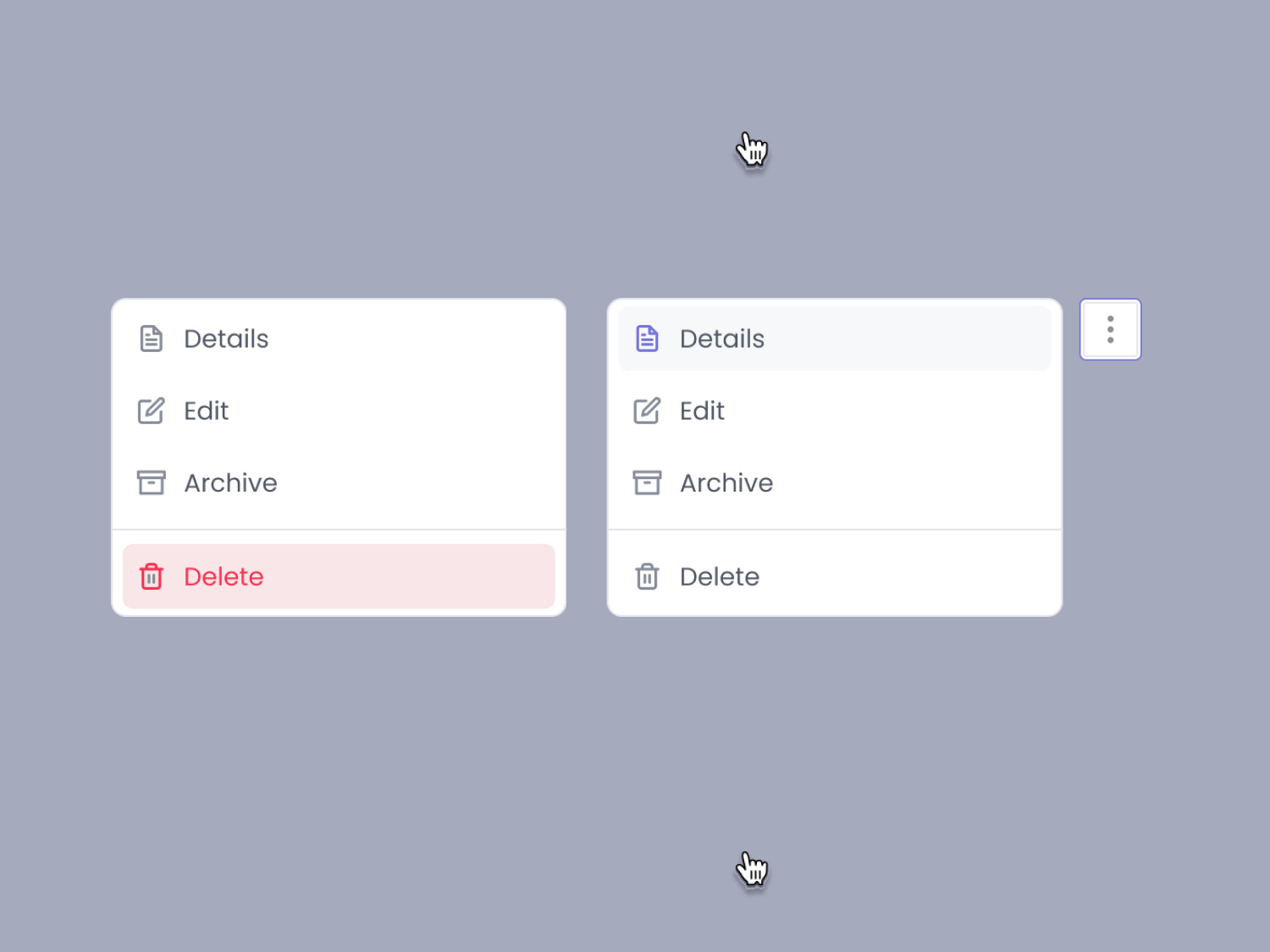 Table Context Menu ⭐ by Kristof Eka on Dribbble