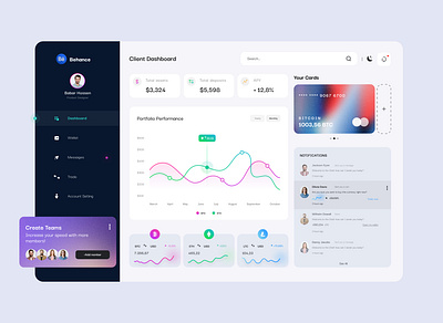 Cryptocurrency Investment Dashboard Light UI Design by Babar Hossen on ...
