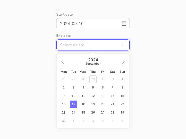 Figma Date Picker Component by Emmie Päivärinta on Dribbble
