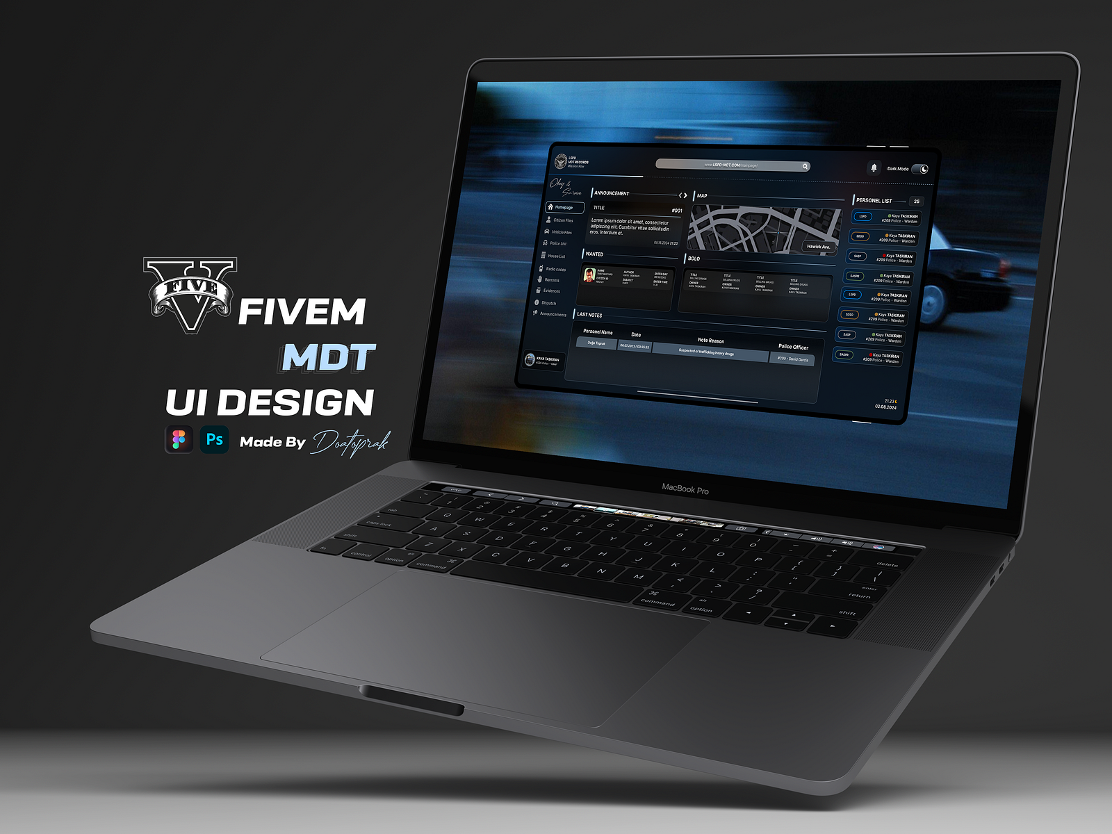 MDT Design for Gta V | FiveM by Doa Artworks on Dribbble