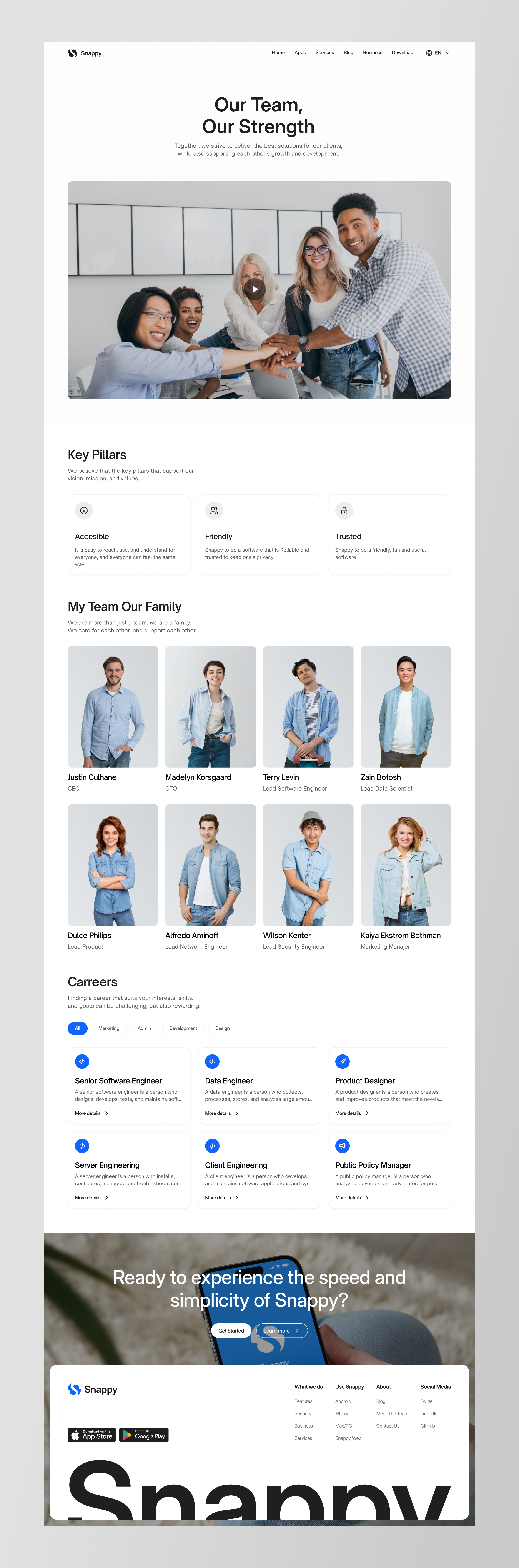 Snappy - Meet The Team Page by Rezah Aurellia for Kretya Studio on Dribbble