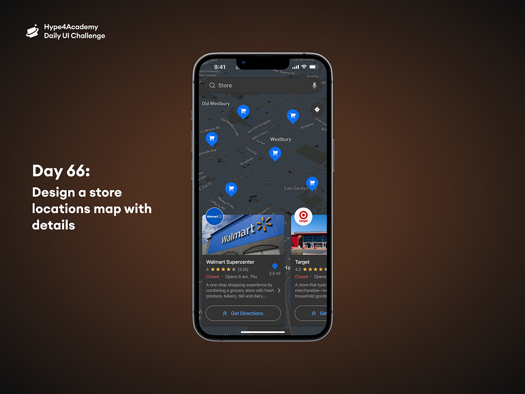 Day 66: Design a store location map with details by Umer Javed on Dribbble