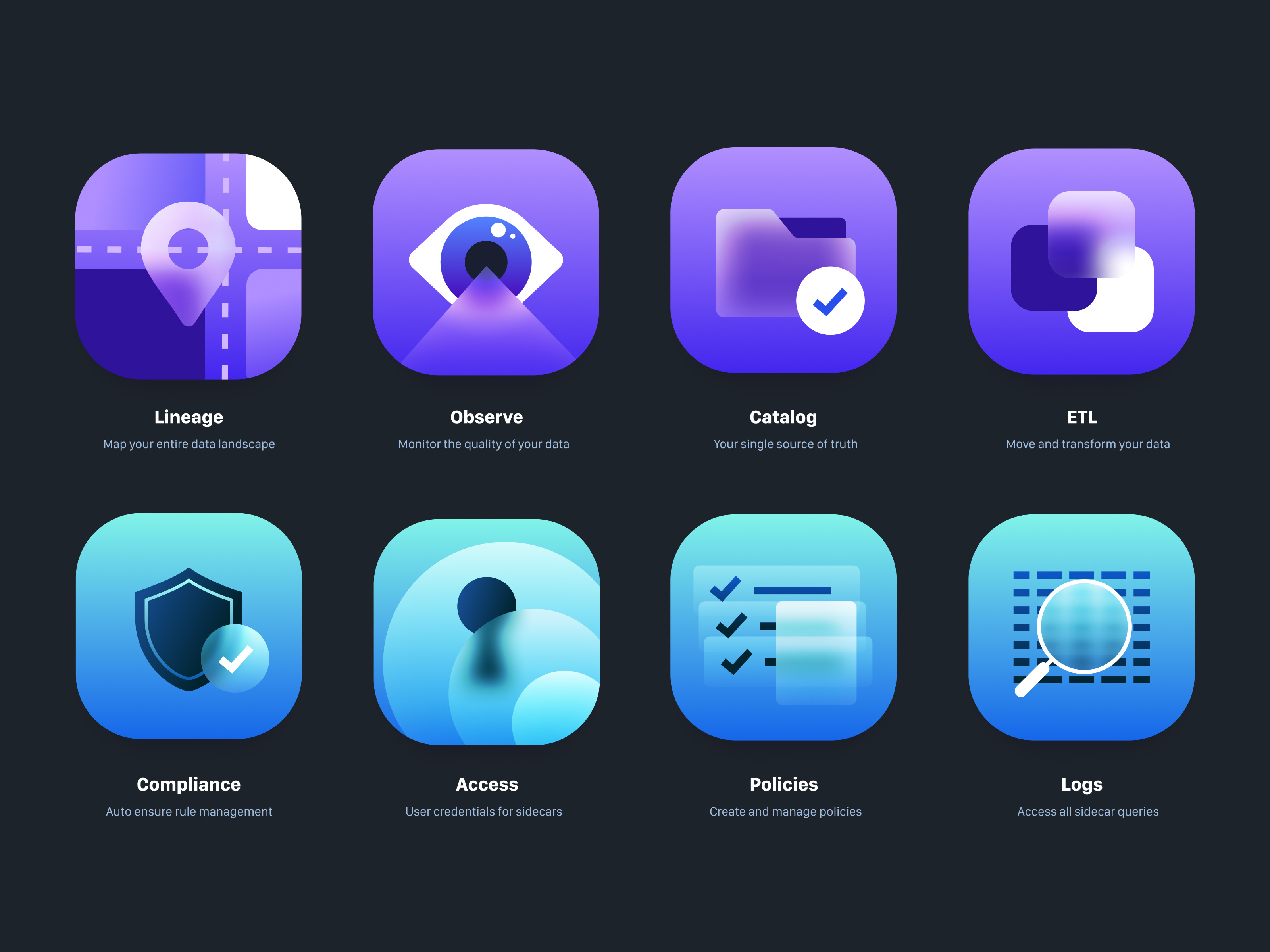 Data & Security App Icons by Michael Wang on Dribbble