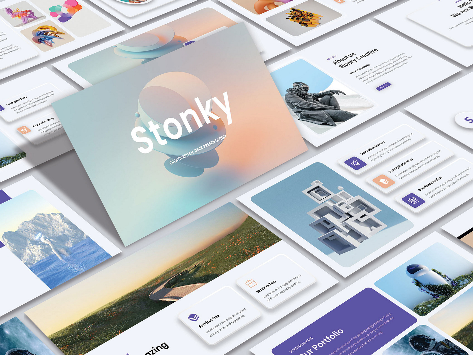 Stonky - Creative Pitch Deck Presentation PowerPoint Template by ...