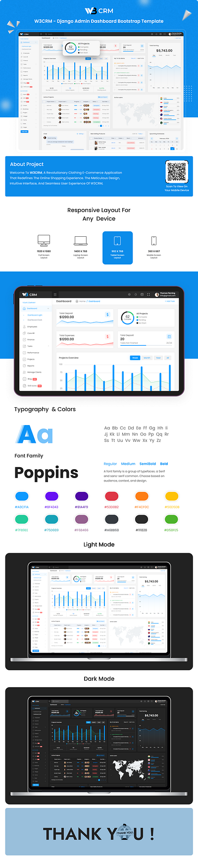 W3CRM - Django Admin Dashboard Template by Rahul Dev Sharma on Dribbble