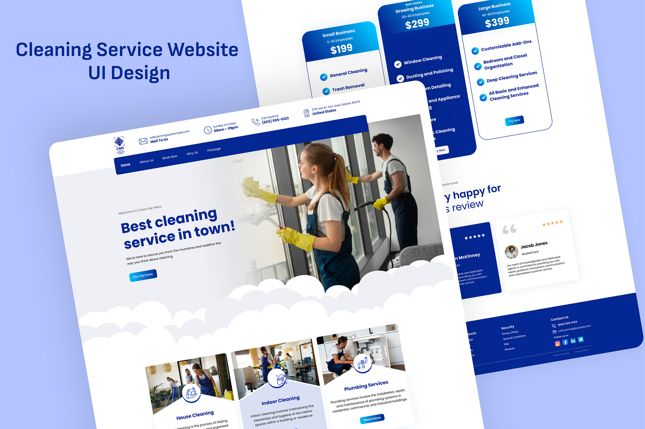 Cleaning Service Website UI Design by Minhazul Islam on Dribbble