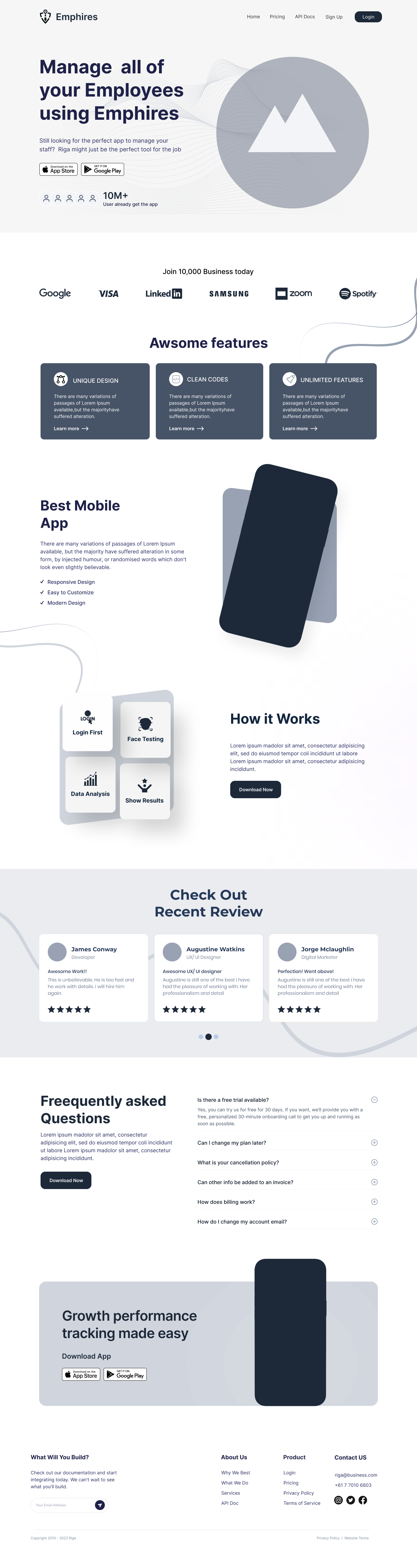 Employee management SAAS Landing Page UI Design by Opedia Studio on ...