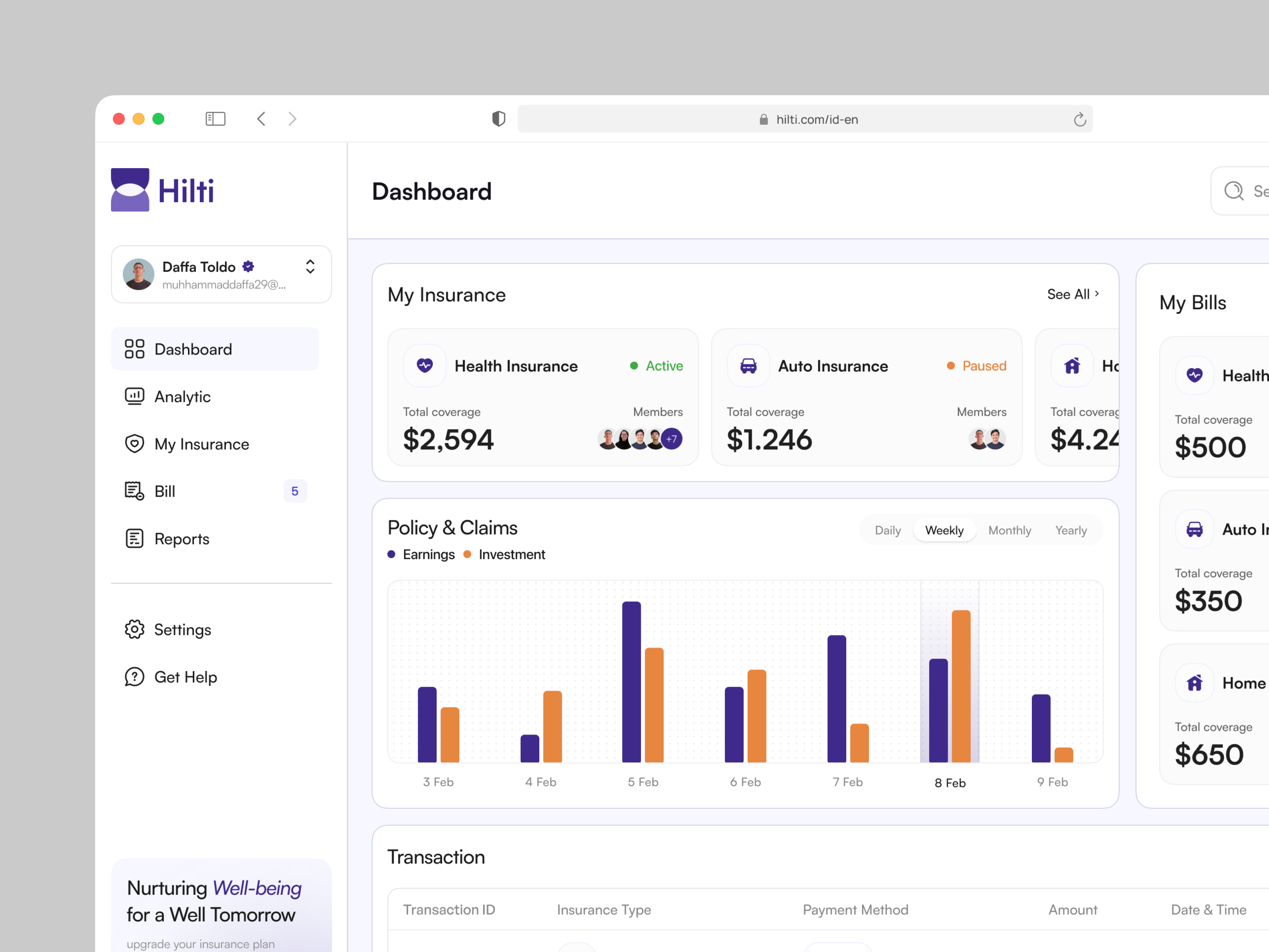 Hilti - Health Insurance Dashboard by Daffa Toldo👽 on Dribbble