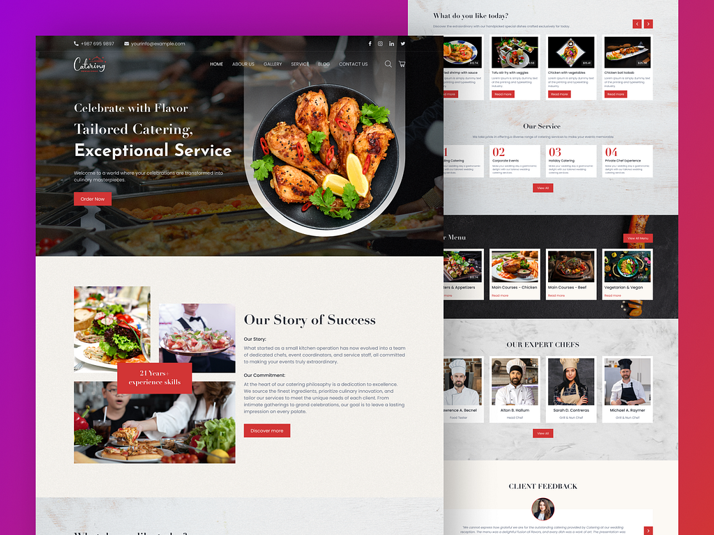 Food Catering UI Templates by Creativilo on Dribbble