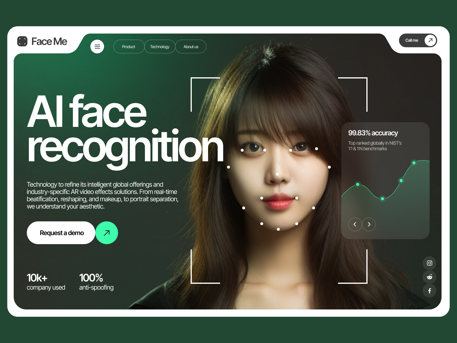 AI face recognition landing page design by Kris Anfalova on Dribbble