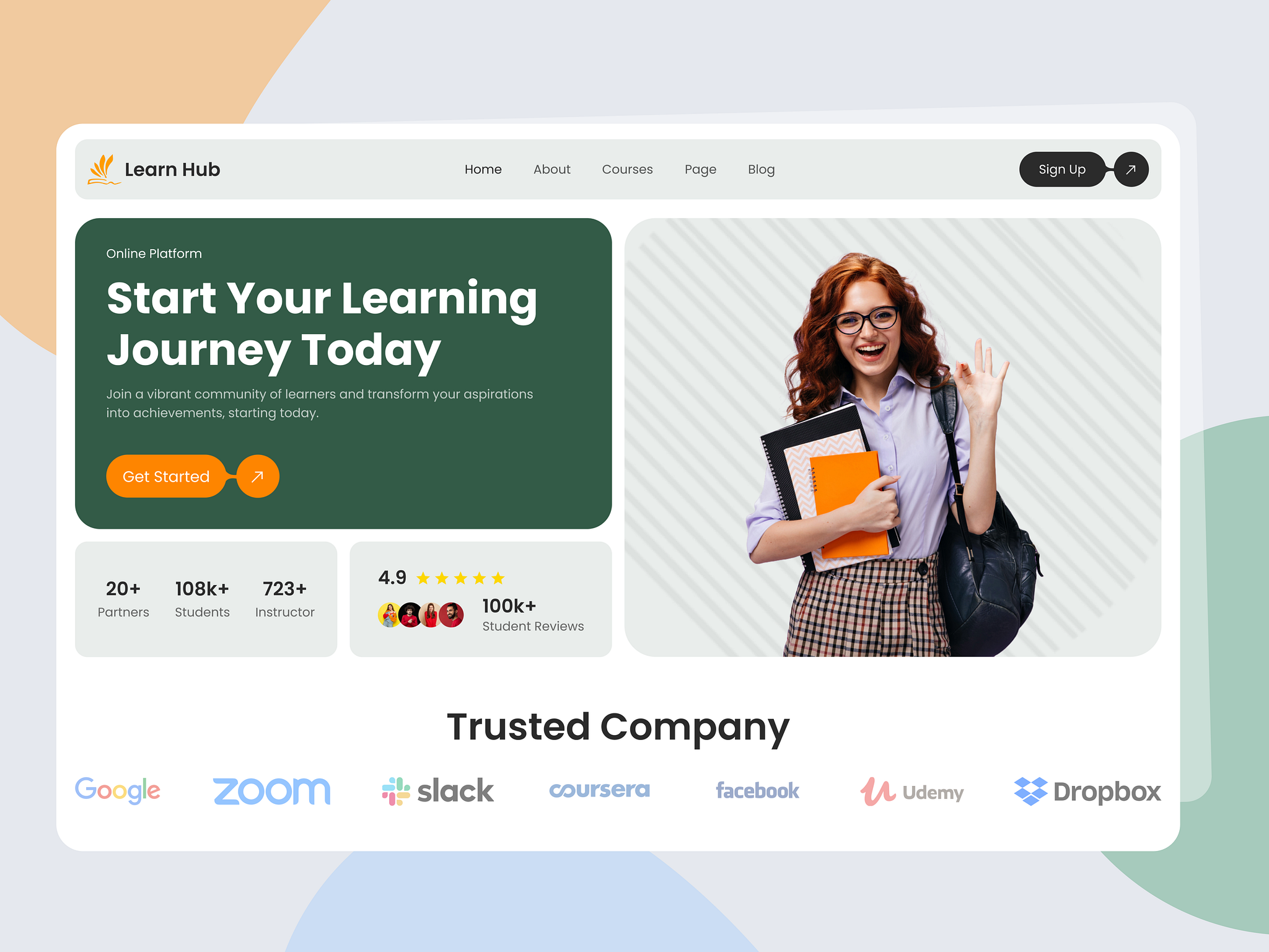 Learn Hub Hero Section Bento UI by Md.Saymujjaman Shakil on Dribbble