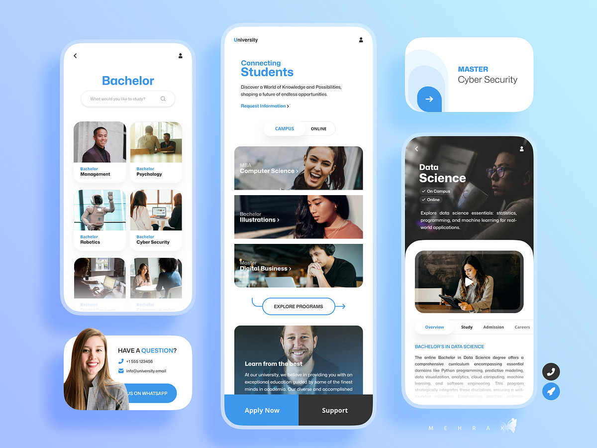 University App Design - MEHRAX by MEHRAX on Dribbble