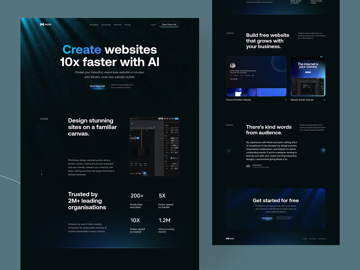 Website Builder AI Landing Page by Ofspace UX/UI on Dribbble