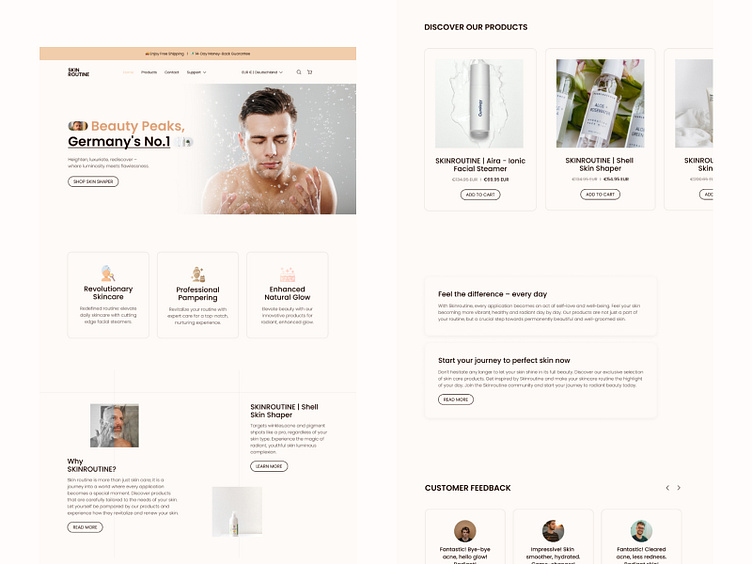 SkinRoutine Website Design by Rimon Hasan on Dribbble