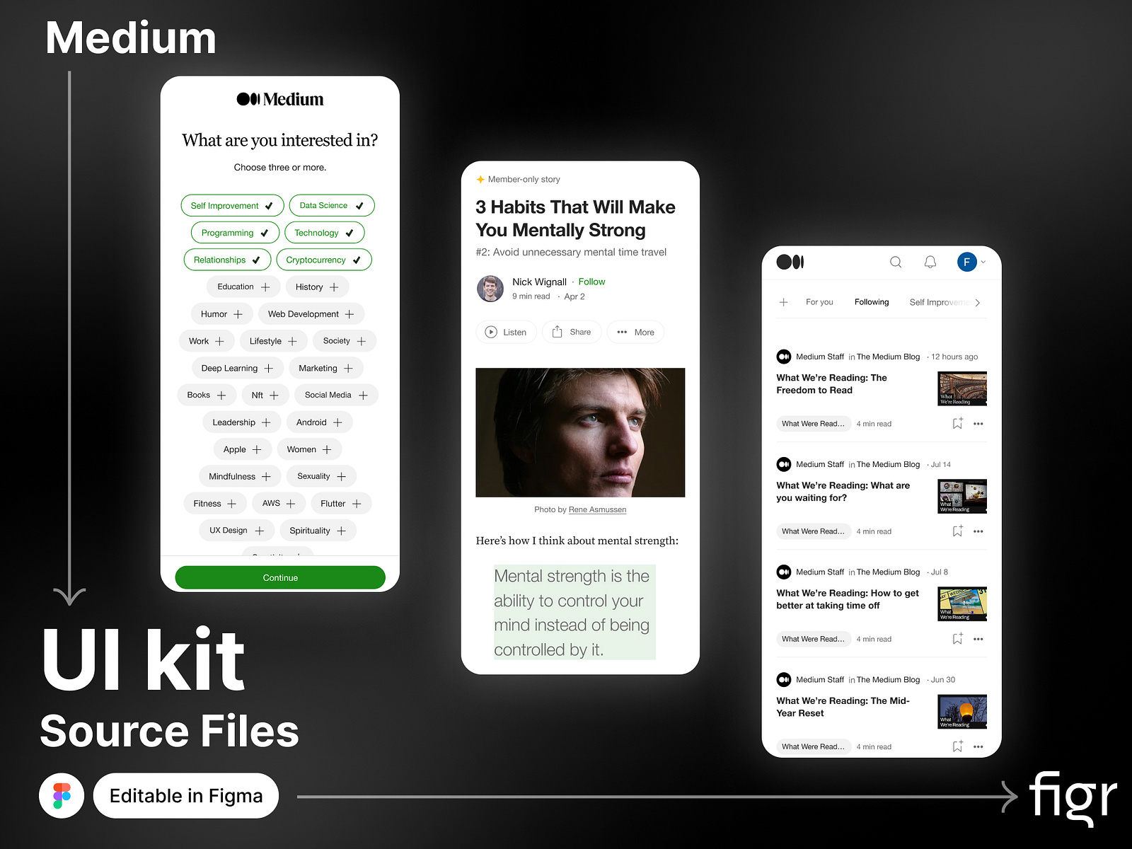 Make Medium UI your own by Figr Design on Dribbble