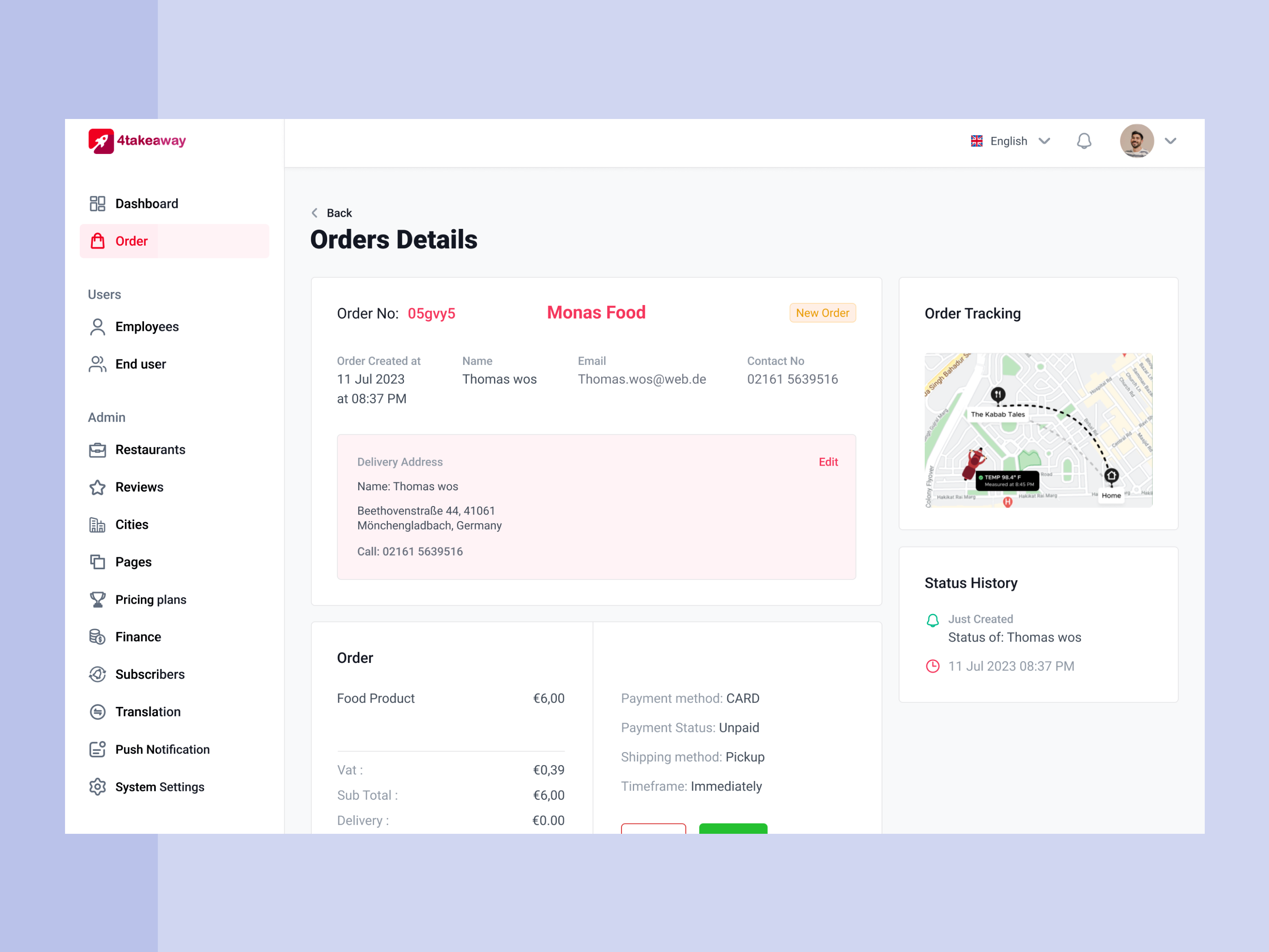 Order Page Admin Dashboard Design by Daniel Barr for Luminalogik on ...
