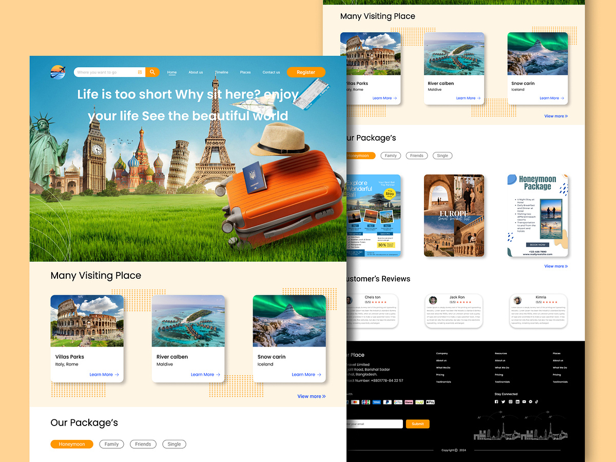Travel Agency Landing Page UI Design by Sabbir Ahamed on Dribbble