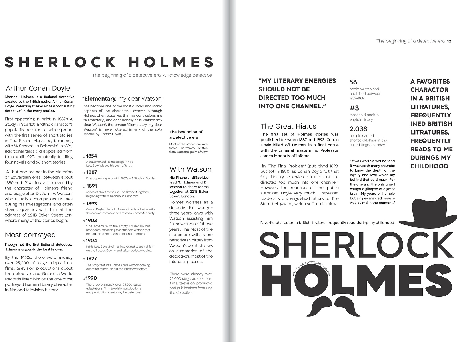 Sherlock Holmes magazine layout by Sara Rostenne on Dribbble