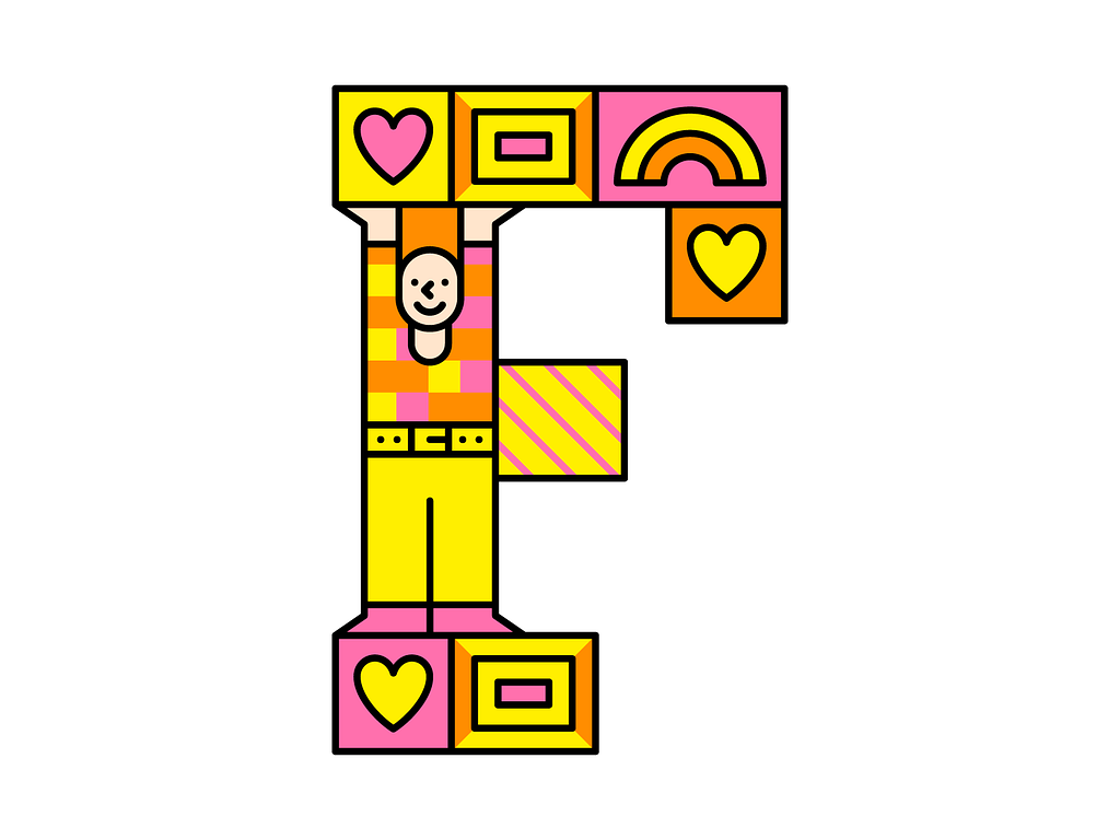 Block letter F by Sander de Wekker on Dribbble