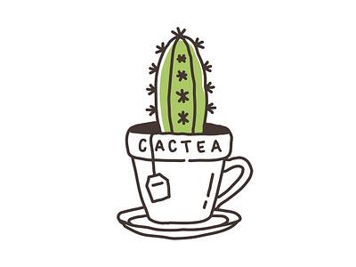Cactea Cactus and Tea by VEKTORKITA on Dribbble