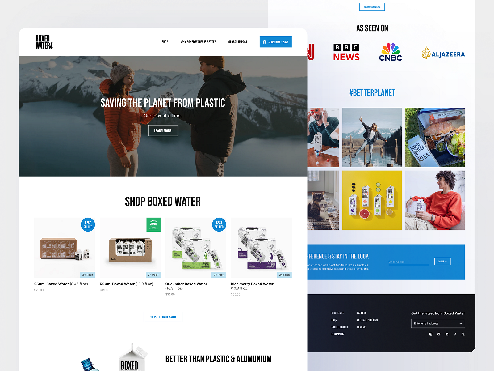 Exploration - Boxed Water Web Design by Raihan Akbar on Dribbble