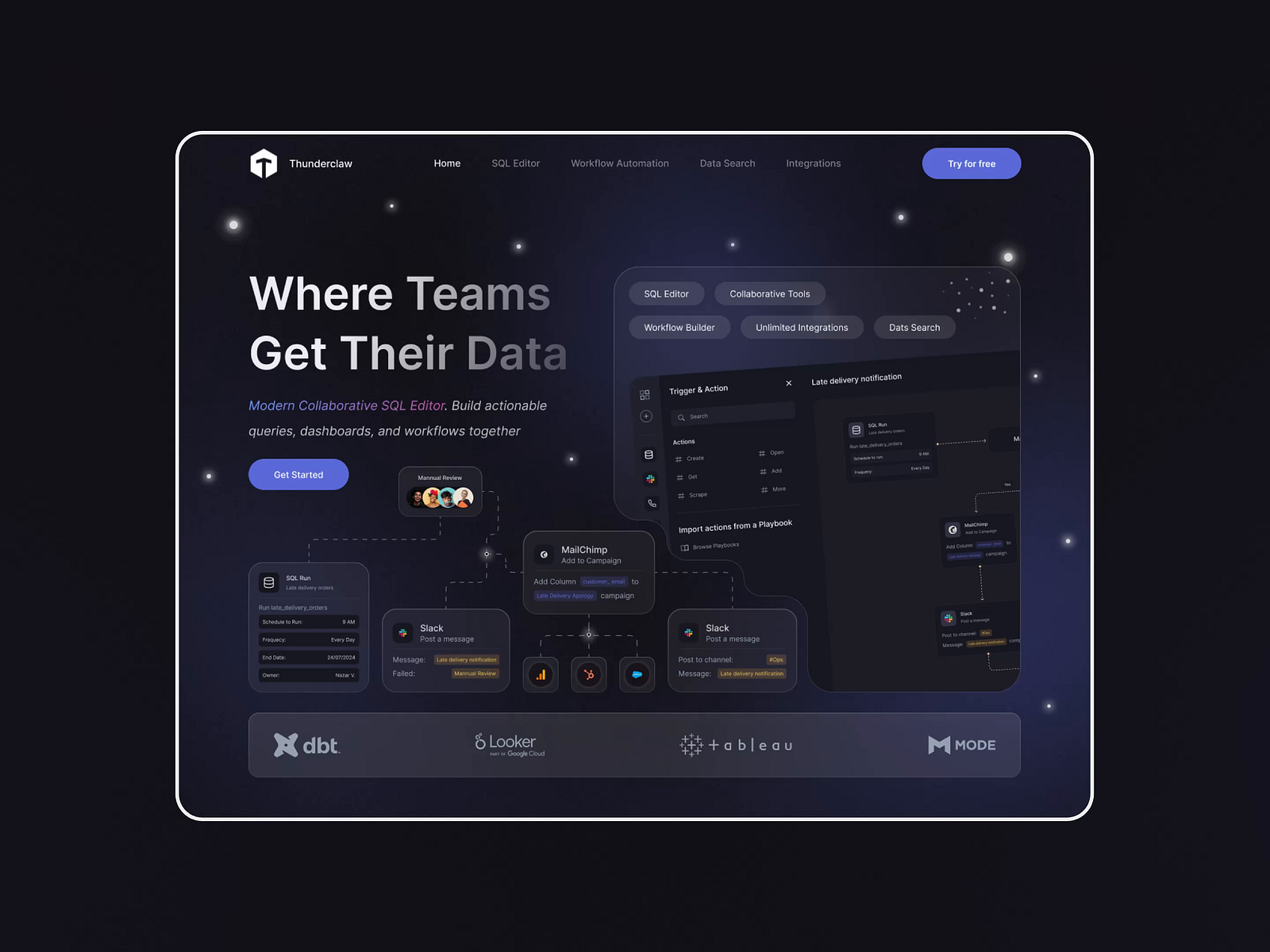Modern Collaborative SQL Editor - Landing Page for SaaS by Nazar Verhun ...